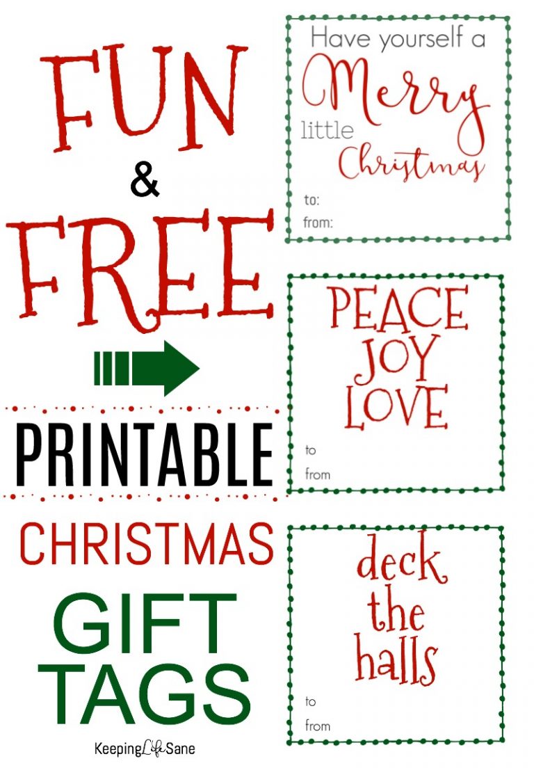 Fun Christmas Gift Tags to Print for FREE - Keeping Life Sane