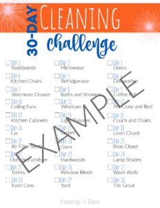 30-Day Cleaning Challenge Printable - Keeping Life Sane