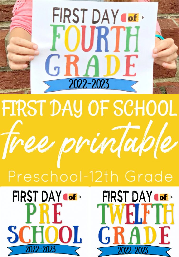 Cute Free First Day of School Sign 2022-2023 - Keeping Life Sane