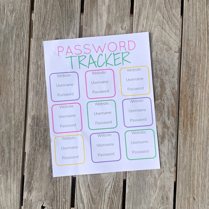 Cute Free Printable Password Keeper - Keeping Life Sane